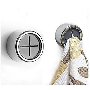 Vinyl Quote Me Kitchen Towel Hooks 4 Pack - Self Adhesive & Easy Installation - Premium Chrome Finish - Strong Hold & Easy Removal