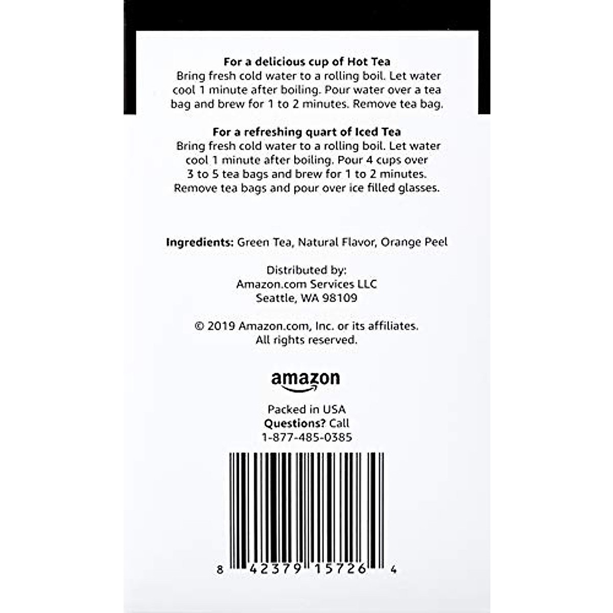 Amazon Brand - Happy Belly Citrus Green Tea Bags, 20 Count