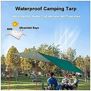 Lightweight Waterproof Camping Tarp Sunshade, 15 x 18ft Large Tent Tarp with Storage Bag for Camping, Backpacking and Outdoor Adventure Anti-UV Camping Tarp