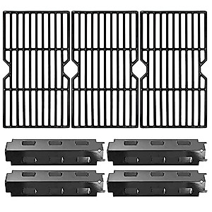 Hongso Grill Parts, Grill Grates Heat Plates Replacement for Charbroil, Kenmore, Master Chef, Thermos Gas Grills