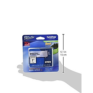 Brother Extra Strength Adhesive Tape 24mm x 8m Black On Clear (TZe-151)