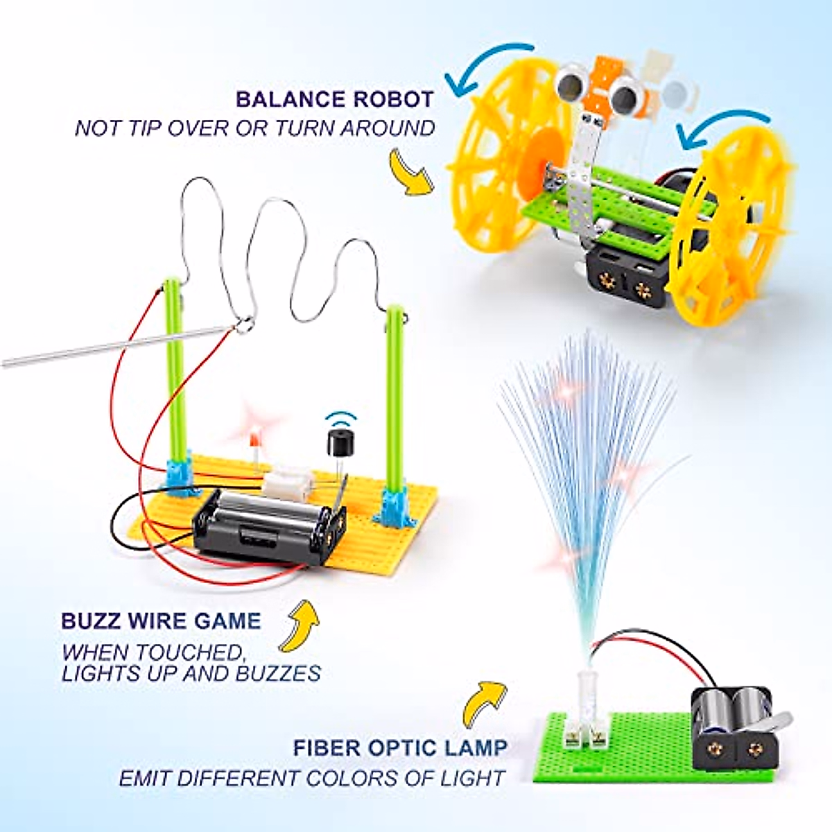 STEM Robotics Kit, 6 Set Electronic Science Projects Experiments for Kids Ages 8-12 6-8, STEM Toys for Boys, DIY Engineering Robot Building Kits for Girls to Build 7 8 9 10 11 12 + Year Old Gift Ideas