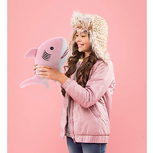 DolliBu Baby Soft Plush Pink Shark Toy - Stuffed Animal Shark Plush for Boys and Girls, Sea Animal Toys and Shark Gifts for Kids, Teens and Adults, Ocean Stuffed Animal Plush Toy Shark - 12 Inches