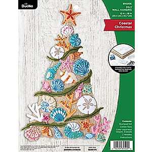 Bucilla Felt Applique Wall Hanging Kit, Coastal Christmas, Perfect for DIY Arts and Crafts, 89500E