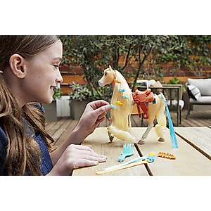 Mattel Spirit Untamed Miradero Festival Styling Chica Linda Horse (8-in) with Long Mane and Tail & Hair Play Accessories, Great Gift for Ages 3 Years Old & Up