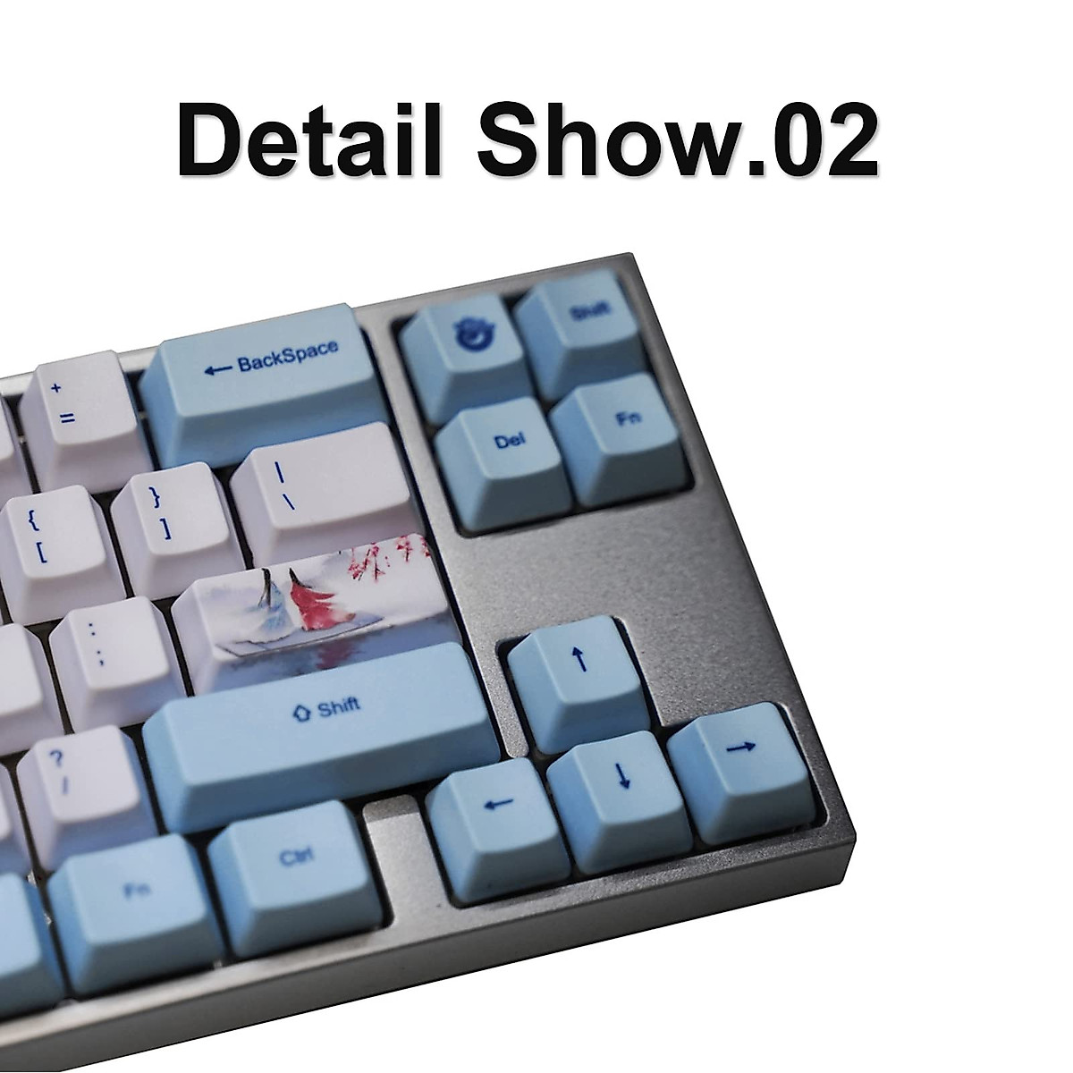 eboxer-1 73 Pcs Five-Faced Dyed Anime DIY Keycaps, PBT Keycap Set with Shaft Puller, for Mechanical Keyboards(Anime Keycaps)