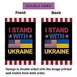 Ukraine Garden Flag Ukrainian National Garden Flag I Stand With Ukrainer Flag Vertical Double Sided for Outside Yard Lawn 12x18 Inch