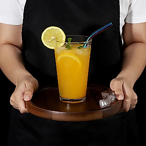 Vzaahu 12-Pack Reusable Stainless Steel Rainbow Metal Straws with Case and Brush - Eco Friendly Long Drinking Straws for 20 24 30oz Yeti Tumblers Mason Jar Dishwasher Safe