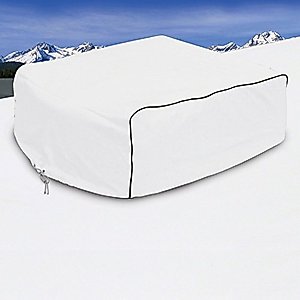 Classic Accessories Over Drive RV Air Conditioner Cover, Coleman Mach I, II, III, Mach 3 Plus, Mach 15, Roughneck & TSR, White, Heavy-Duty Fabric, Draw Cord Hem, Easy to Clean Vinyl
