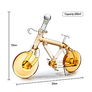 Bicycle Wine & Whiskey Decanter 200ml by The Wine Savant - Bike Decanter for Bourbon and Scotch, Biker Gifts, Cyclist Gifts, Gifts for Bike Enthusiasts, Whiskey Gifts for Dad…