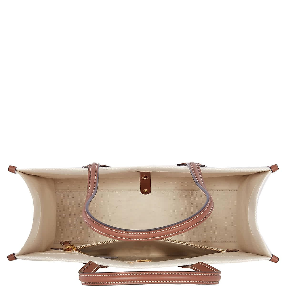 BURBERRY Freya Small Two-tone Canvas And Leather Tote In Natural/Tan