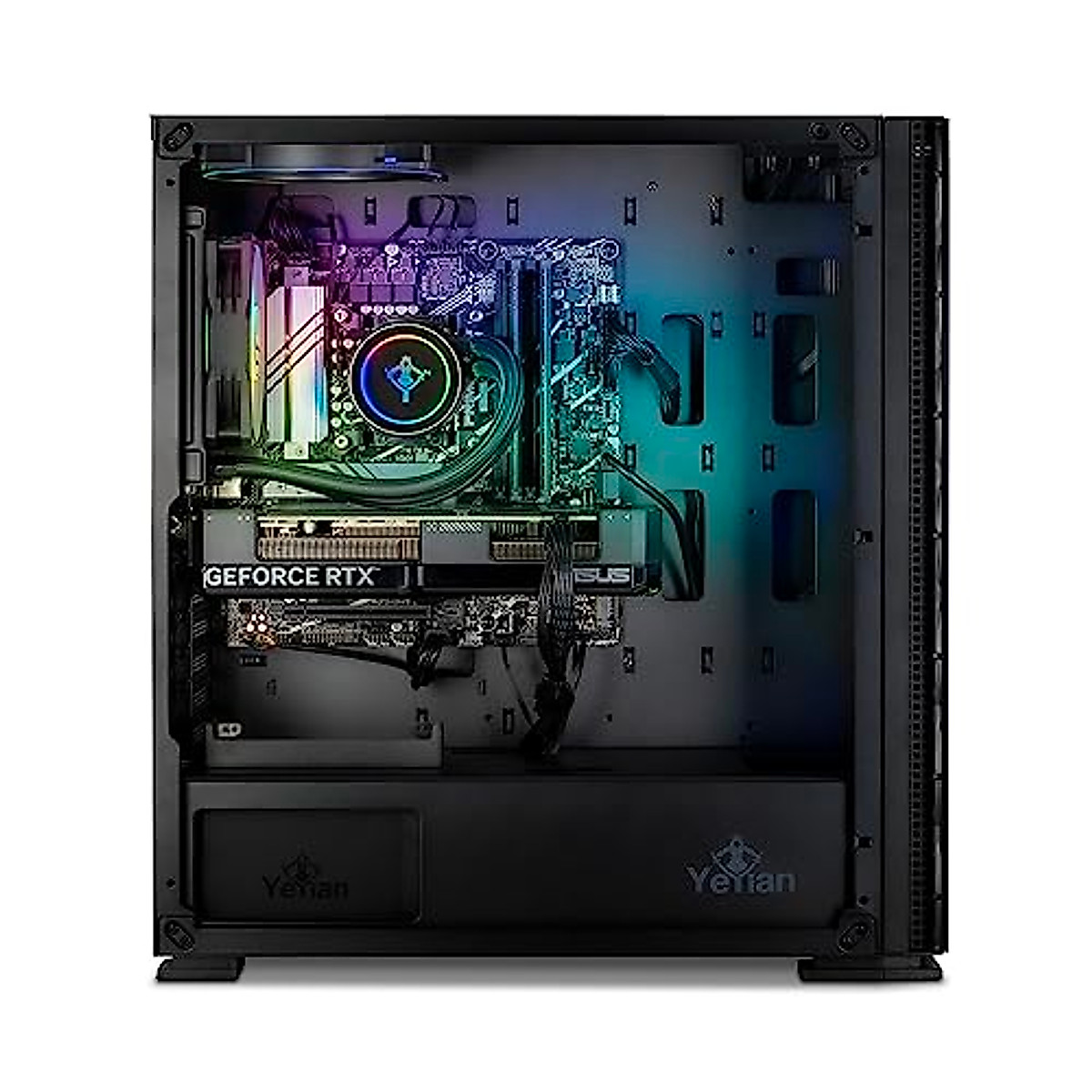 YEYIAN Yari II PC Gaming Tower Computers, Intel Core i7-12700F 4.6GHz(> i5 13400F), ASUS Nvidia RTX 4060, 512GB SSD 2TB HHD, 16GB DDR4 3200MHz, 650W Gold PSU, ARGB Fans, AC WiFi & Win 11 Home