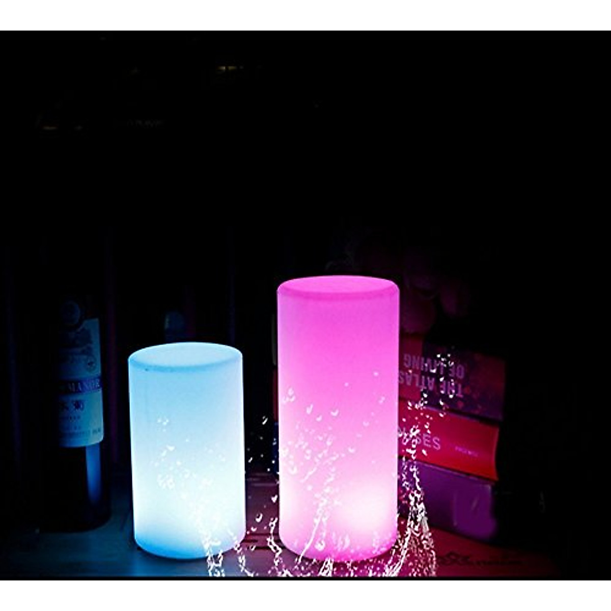 AMZSTAR LED Mood Lights, Cylinder Led Light with Remote Indoor and Outdoor Use 16 Color Changing Dimmable Led Pond Light Mood Light for Garden Party Decoration(Cylinder 10x10x15cm)