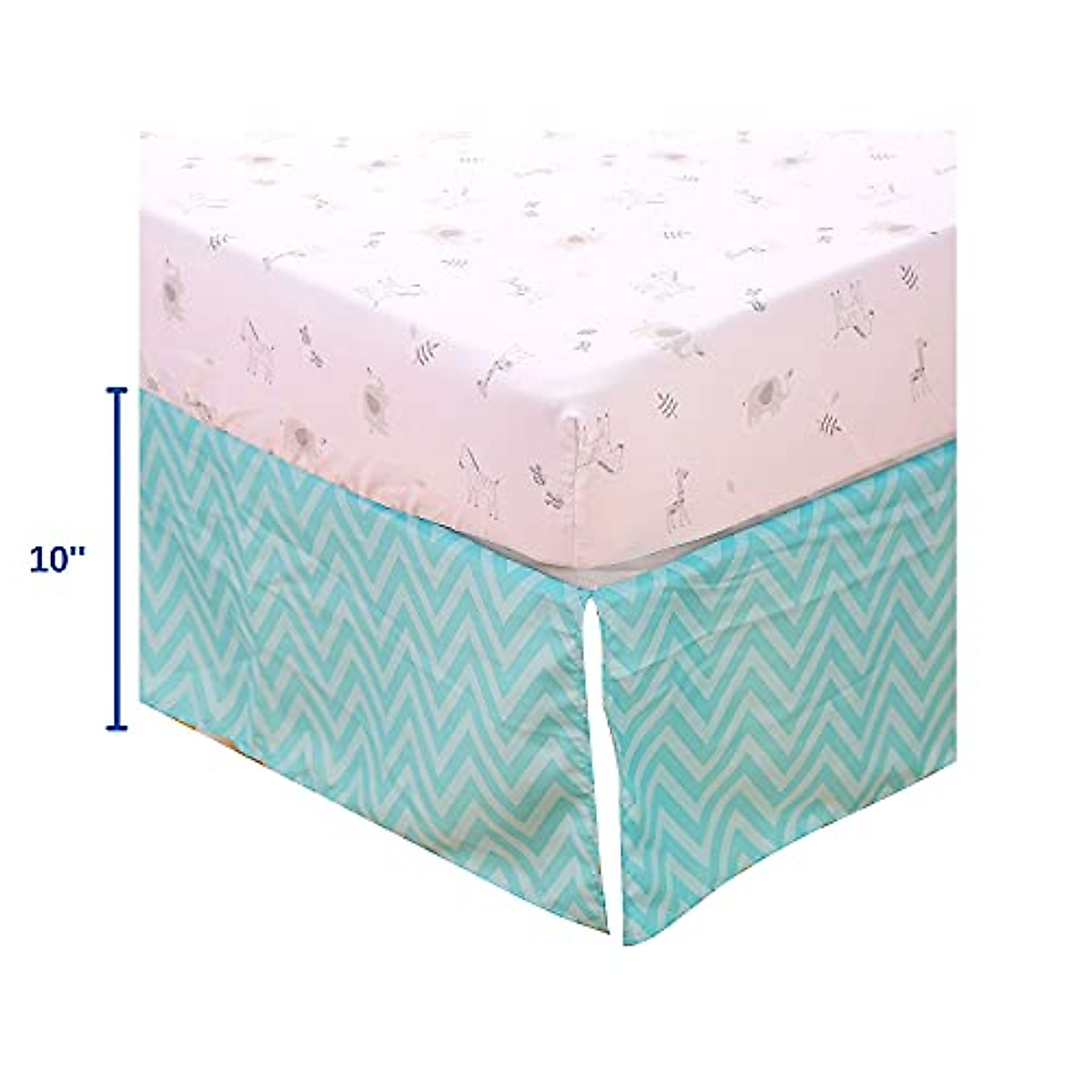 Baby Bees Animal Kingdom 4 Pieces Crib Bedding Sets for Boys and Girls | Baby Bedding Crib Set of Crib Sheet, Quilt, Dust Ruffle for Standard Size Crib