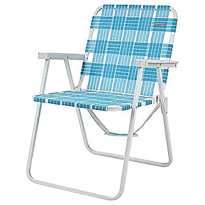 #WEJOY High Back Outdoor Webbed Lawn Concert Beach Folding Chair with Hard Arms Shoulder Strap Pocket for Adults Camping Festival Sand