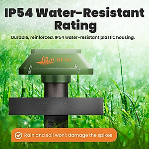 ACRE lot Mole Repellent for lawns Gopher Repellent Ultrasonic Solar Powered Snake Repellent Deterrent Mole Repeller Vole Repellent Outdoor Lawns Garden Yard All Pests Sonic Spikes Stakes Chaser 9pk