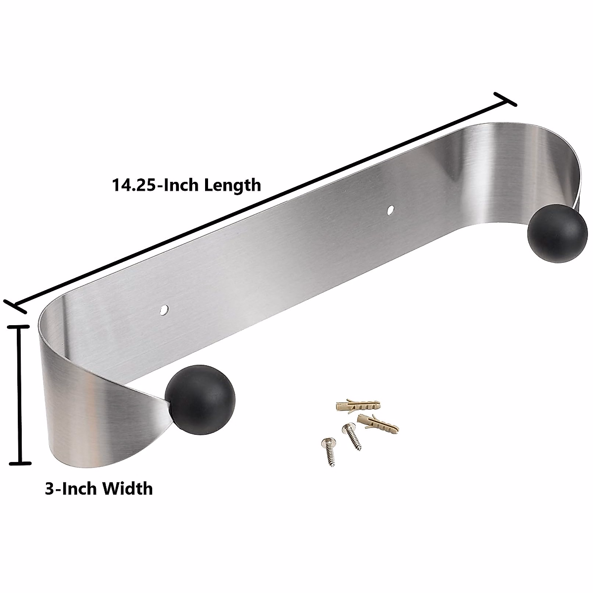 Prodyne Under Cabinet Paper Towel Holder, Silver and Black