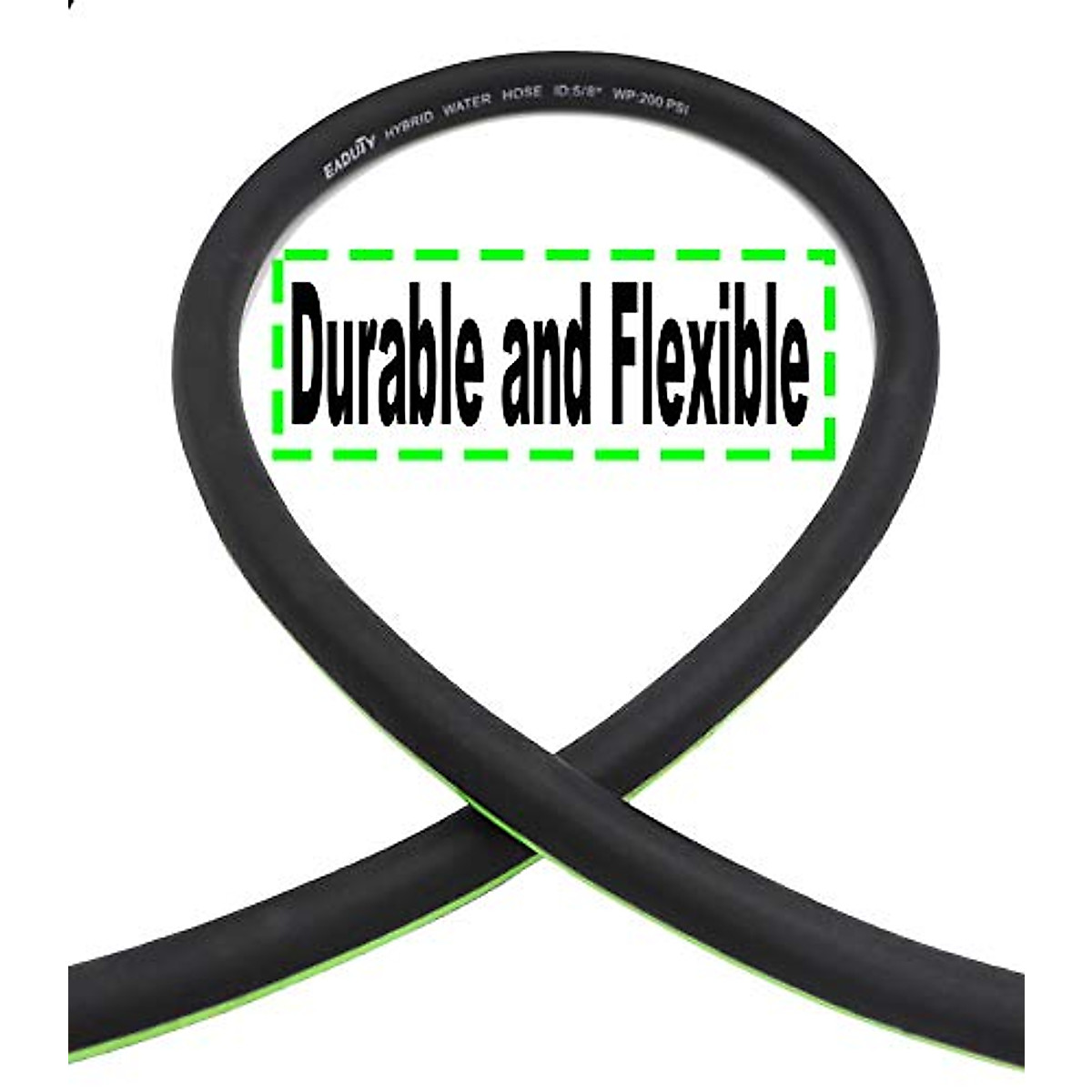 EADUTY Hybrid Garden Hose 5/8 IN. x 25 FT, Heavy Duty, Lightweight, Flexible with Swivel Grip Handle and Solid Brass Fittings