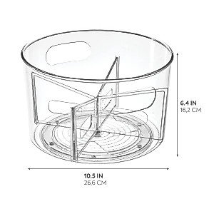iDesign Linus BPA-Free Plastic Turntable Organizer with Removable Dividers, Spinner