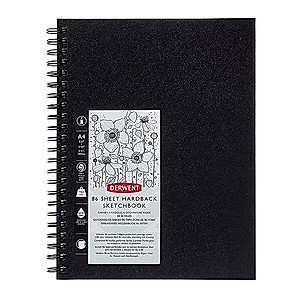 Derwent Sketch Book, Big Book Drawing Pad, A4, 8.27 x 11.69 Inches Sheet Size, Wirebound, Hard Covers, 86 Sheets (2301607)