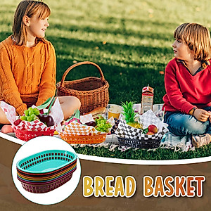 Tenceur 64 Pcs Fast Food Basket 400 Sheets Checkered Deli Liner Plastic Baskets for Food Basket Liners Plastic Food Trays with Parchment Paper for Restaurant Party Hot Dog Bread Burger, 8 Colors