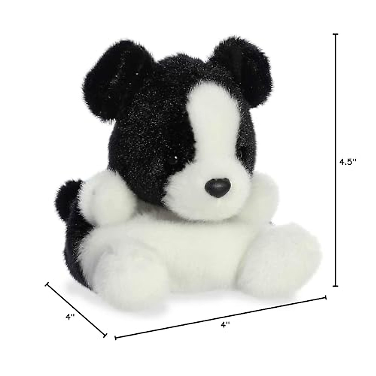 Aurora® Adorable Palm Pals™ Brody Collie™ Stuffed Animal - Pocket-Sized Play - Collectable Fun - Black 5 Inches