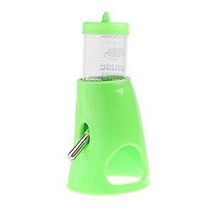 kathson 2 in 1 80ML Hamster Water Bottle Holder Dispenser With Base Hut Small Pet Nest