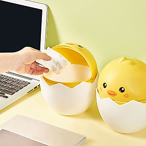 STOBOK Kids Desk Garbage Wastepaper for Coffee Lid Garbage Yellow Kitchen Desktop Shaped Mini Home Small Car Bin Tabletop Cartoon Kids Holder Multi-use Rubbish - Trash Waste Tiny Kids Dresser