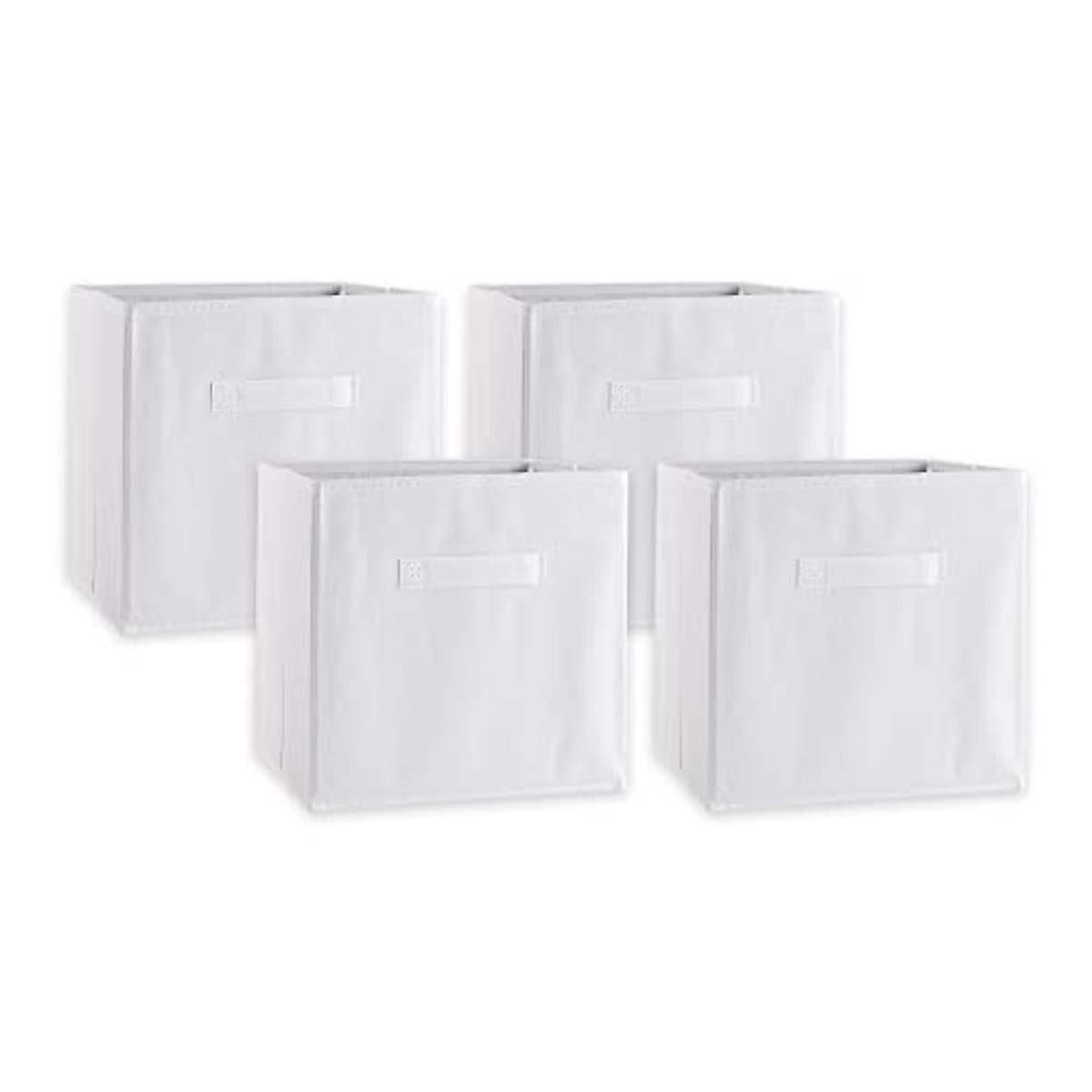 DII Non Woven Fabric Storage Bin Collection Collapsible Organizer Cube, Large Set, 11x11x11, White, 4 Count