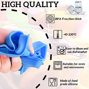 Crethinkaty Ice Cube Trays Diamond Ice Cube Molds with lid for freezer, 2IN ice Cubes for chilling Whisky Cocktails, Cocktails, Drinks Easy-Release Silicone Stackable Flexible Safe