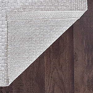 Largo Modern Solid Cream Rectangle Easy-Care Indoor/Outdoor Area Rug, 5' x 7'