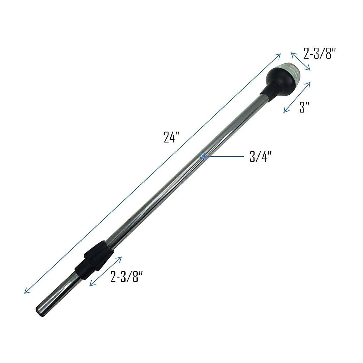 Pactrade Marine Boat LED All Round Anchor Plugin Light Pole 24" Collar USCG 93LM