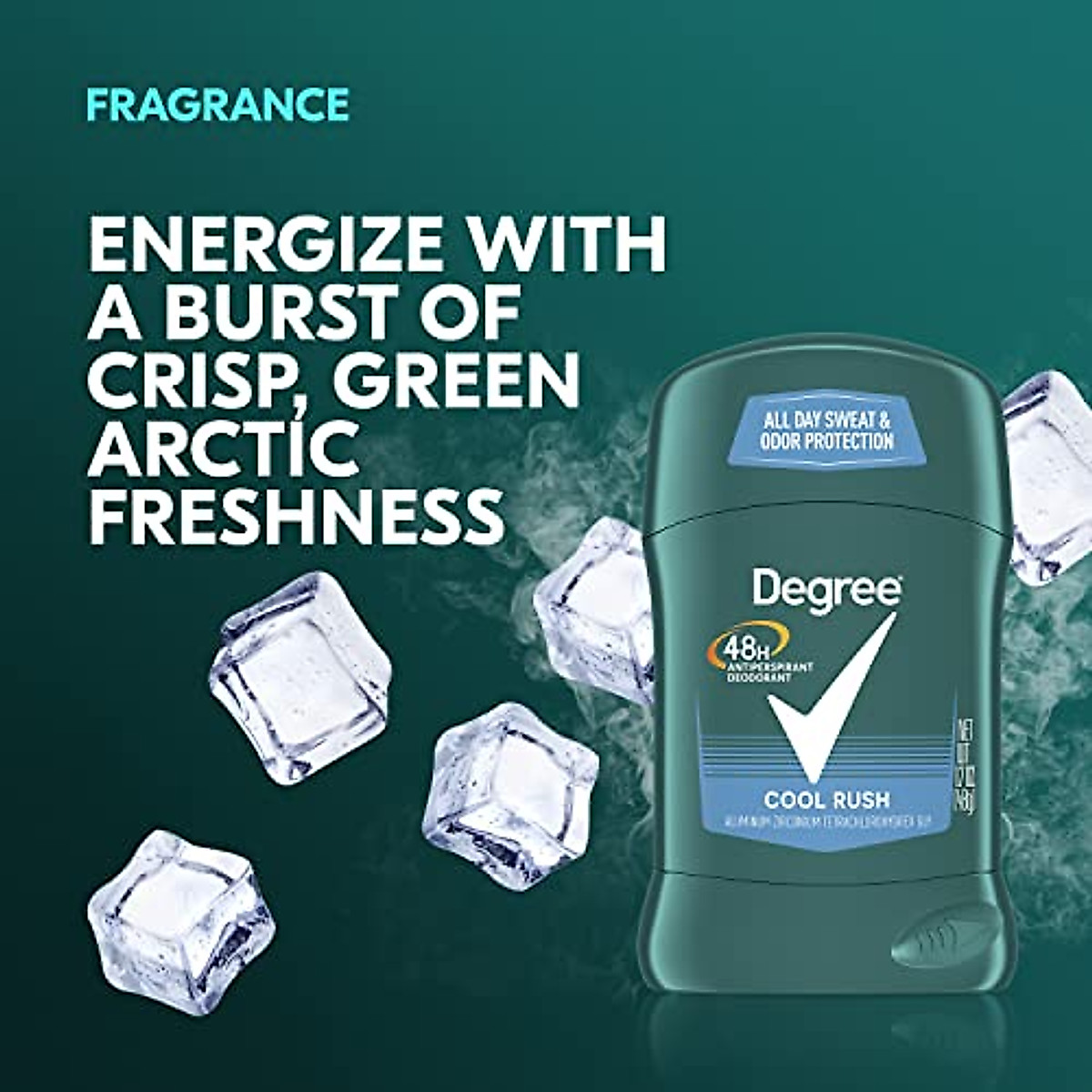 Degree Men Original Protection Antiperspirant Deodorant Cool Rush Pack of 12 48-Hour Sweat & Odor Protection Antiperspirant For Men 1.7 oz