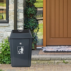 Nihenok 15 Gallon Tall Plastic Trash Can with Swing Lid, 4 Pack Gray Kitchen Garbage Bins