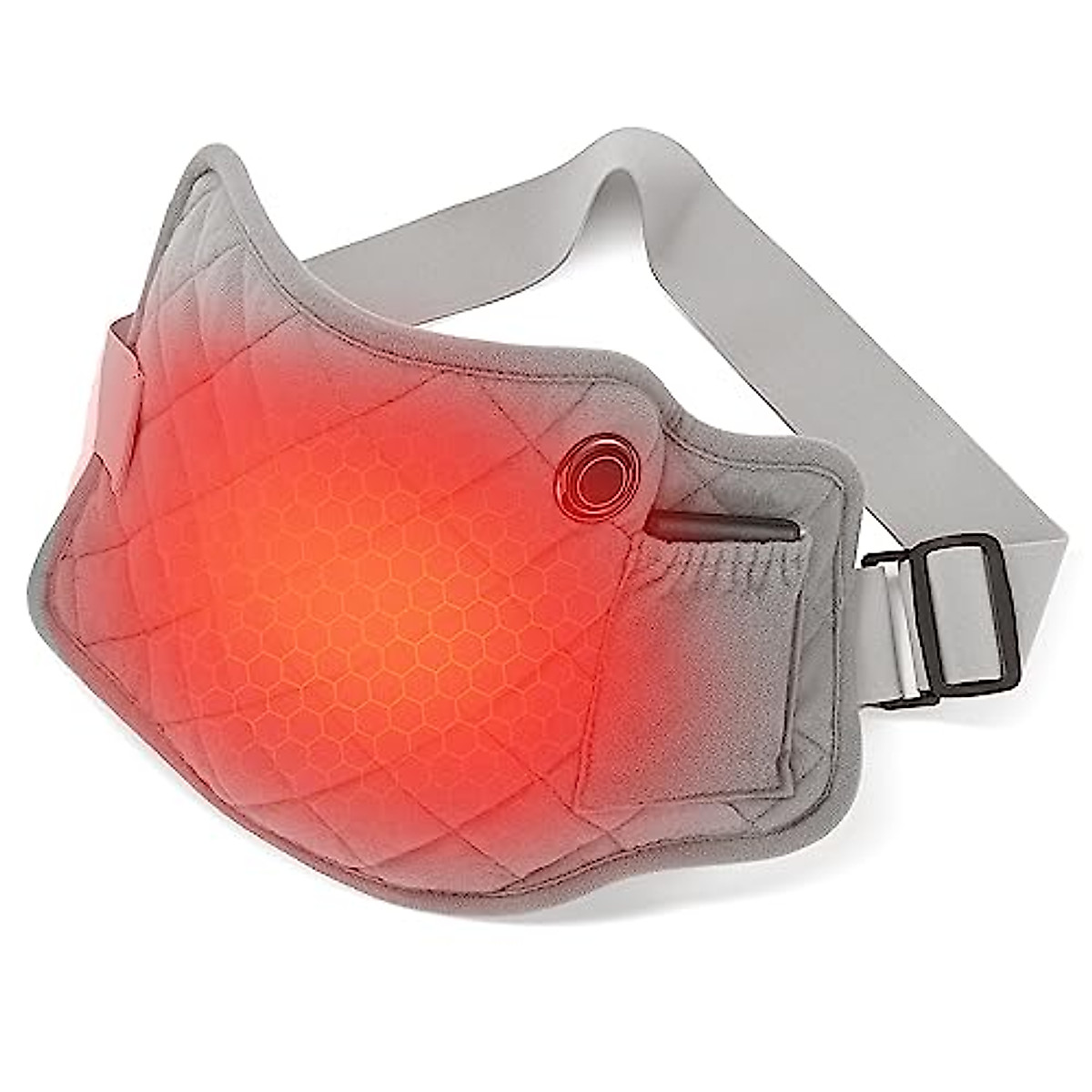 Cordless Heating Pad, Portable and Rechargeable for Back Pain, Neck and Shoulders and Cramps, Ultra-Soft 9.8" x 15.7" with Adjustable Strap, 3 Heat Settings & Fast Heating, w/ 5000mAh Battery - Gray