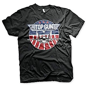 Top Gun Officially Licensed Tomcat Big & Tall Mens T-Shirt (Black), XXX-Large