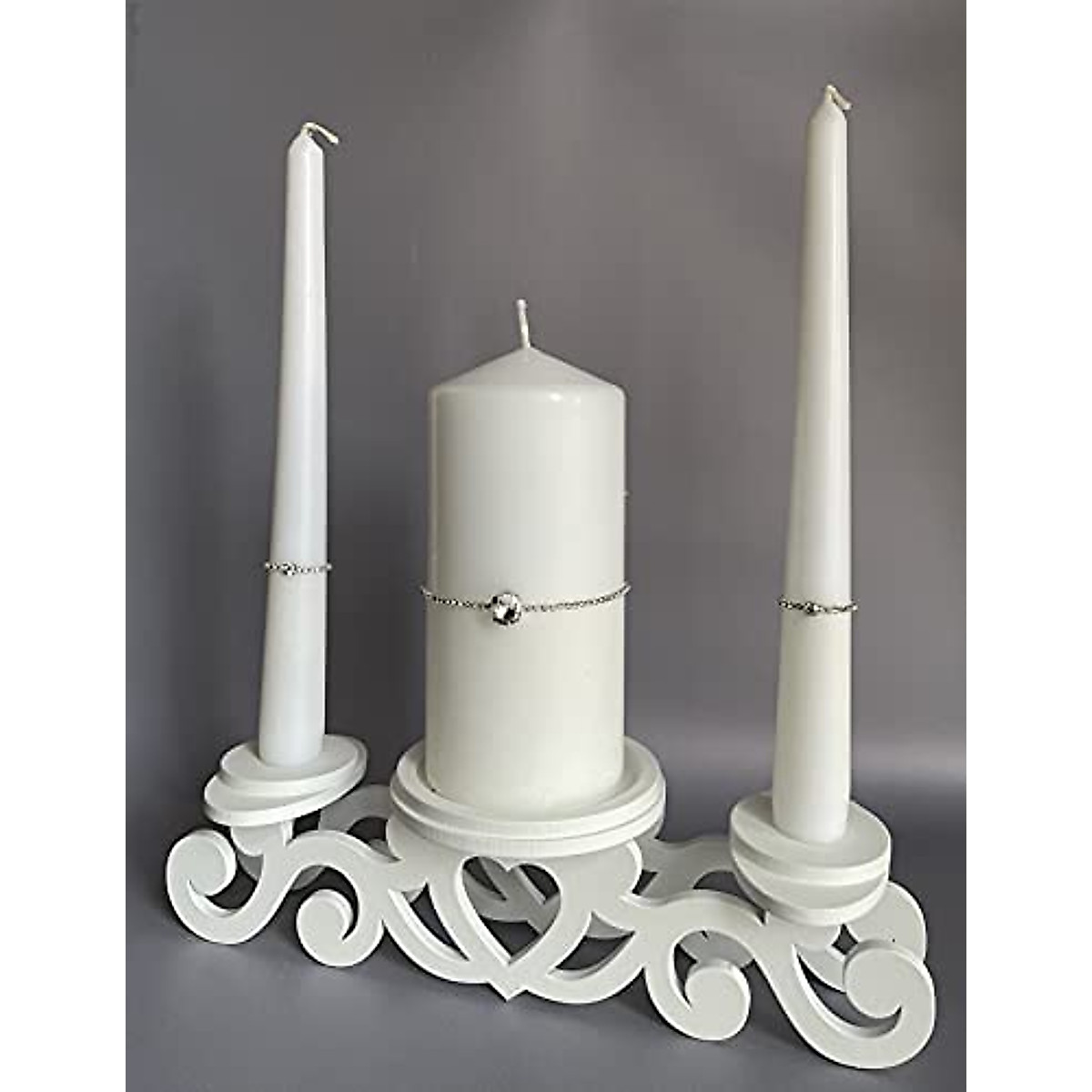 Magik Life Unity Candle Set for Wedding - Wedding Accessories for Reception and Ceremony - Candle Sets - 6 Inch Pillar and 2 10 Inch Tapers - Decorative Pillars White