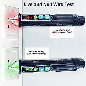 2PCS LETONNEY Voltage Tester, Non Contact Voltage Detector, Circuit Tester Dual Range Voltage Sniffer AC 12V-1000V/48V-1000V, Live/Null Wire Tester with Alarm and Flashlight (Blue)