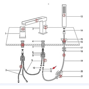Artbath Roman Tub Faucet with Hand Shower, Deck-Mount Bathtub Faucet Tub Filler with Sprayer Waterfall Tub Faucet Set, Matte Black