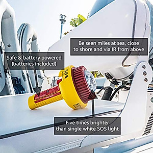 Sirius Signal C-1002 SOS Two-Color/Infrared LED Distress Signal with Daytime Distress Flag and Whistle – USCG Approved