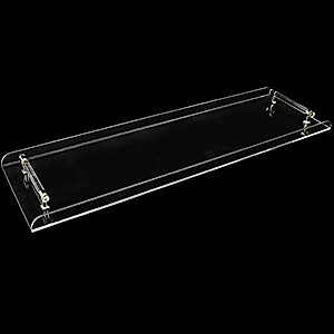 31inch Bathtub Caddy Tray,Gold Handle Clear Bathtub Caddy Tray,Acrylic Bathroom Organizer Shelf Bath tub Table Caddy Tray