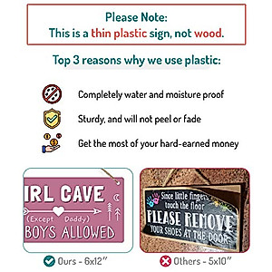 Girl Cave Sign, Girls Room Decorations for Bedroom, 12″x6″ PVC Plastic Decoration Hanging Sign, High Precision Printing, Water Proof, Kids Room Signs for Door, No Boys Allowed Sign, Room Decor …