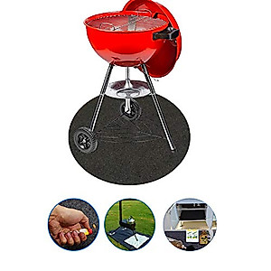 Round Under Grill Splatter Mat, Fireproof Heat Resistant BBQ Gas Grill Garage Cabinet Protective Floor Mat Rug for Outdoor Backyard Deck Patio 27’’x27’’/36’’x36’’ (27‘’x27‘’)