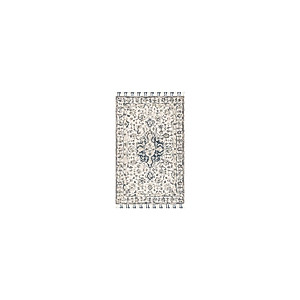 SAFAVIEH Aspen Collection Area Rug - 10' x 14', Ivory & Blue, Handmade Boho Braided Tassel Wool, Ideal for High Traffic Areas in Living Room, Bedroom (APN125A)
