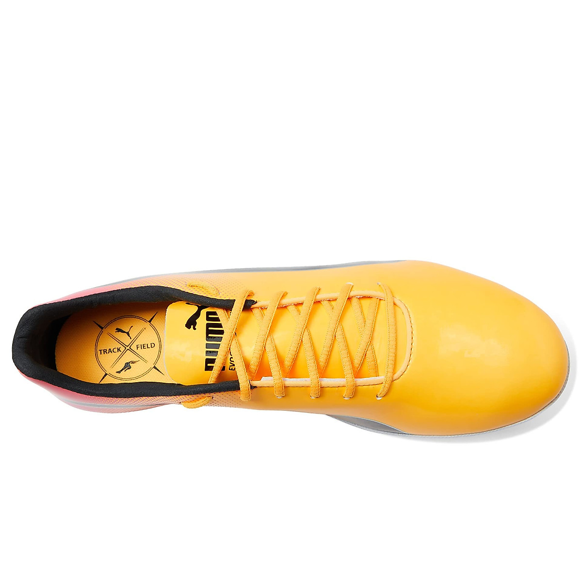 PUMA Mens Evospeed Sprint 14 Track and Field Shoe, Sun Stream-Sunset Glow-PUMA Mens Black, 10