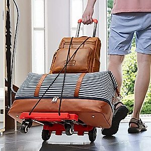 KEDSUM Folding Hand Truck, 290 lbs, 4 Wheels Solid Construction Heavy Duty Utility Cart, Portable Fold Up Dolly, Compact and Lightweight for Luggage, Personal, Travel, Moving and Office Use(Red)