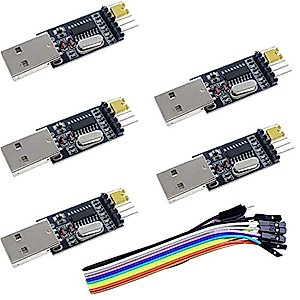 HiLetgo 5pcs USB to Serial USB to TTL CH340 Module with STC Microcontroller Download Adapter