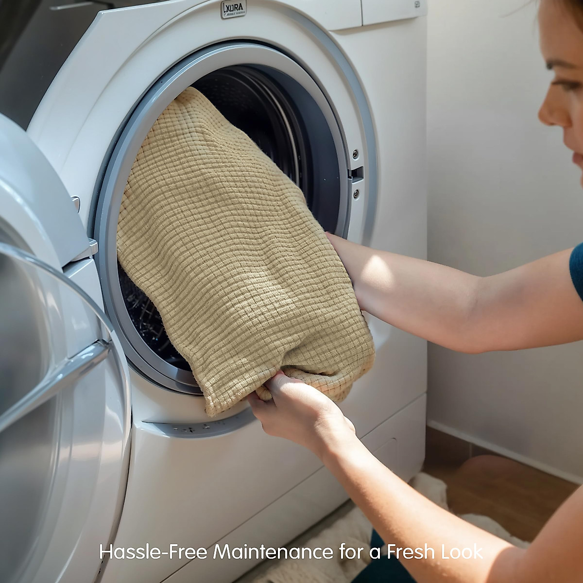 SUBRTEX Stretch Cushion Covers Couch Cushion Slipcovers RV Seat Covers Chair Loveseat Sofa Cushion Protector Spandex Elastic Furniture Protector for Seat (2 Packs, Sand)