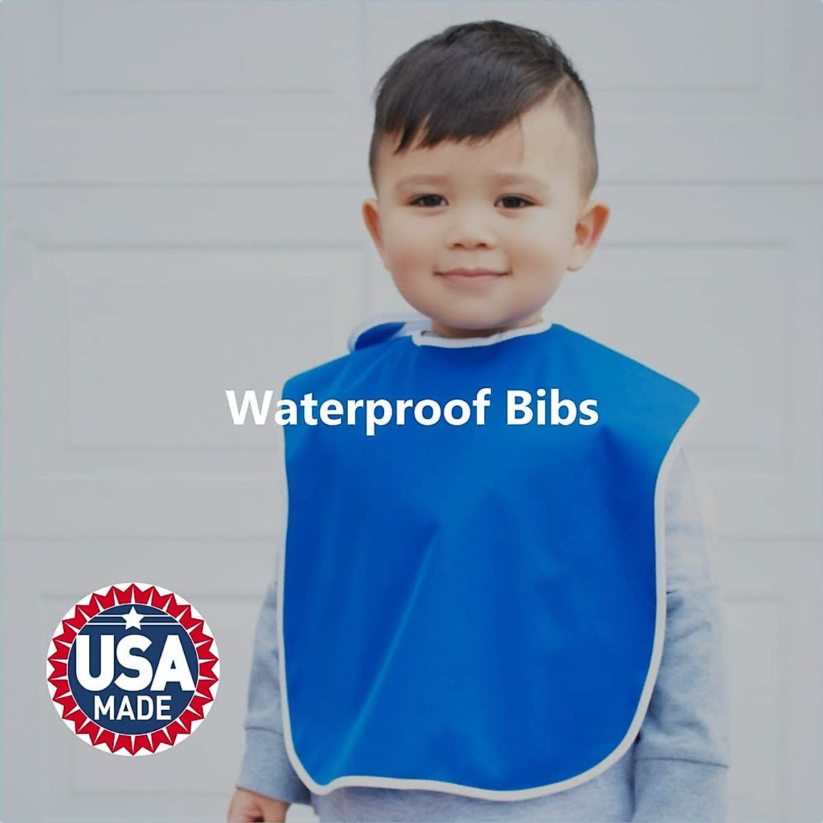 Toppy Toddler Waterproof Baby Bibs in Bulk with Snaps. Big Size. Wholesale 25-pack