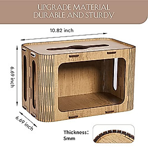 AW BRIDAL Wedding Card Box for Wedding Reception, Gift Card Box Rustic Wood Money Box Holder Anniversary Wedding Gifts Decorations, Light Wood